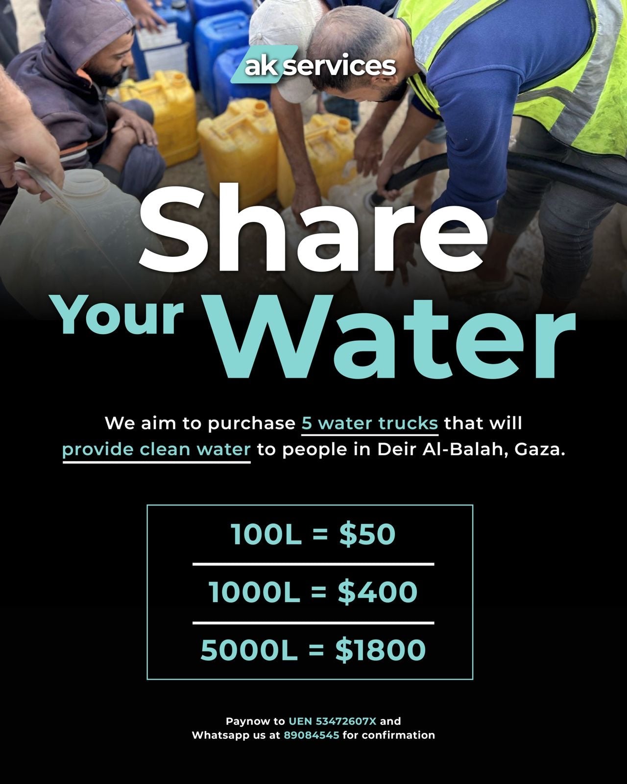 Share Your Water 5000 Litres – AK Services